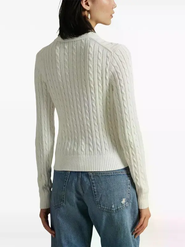 Polo Ralph Lauren Cable-knit Collared Cardigan - White