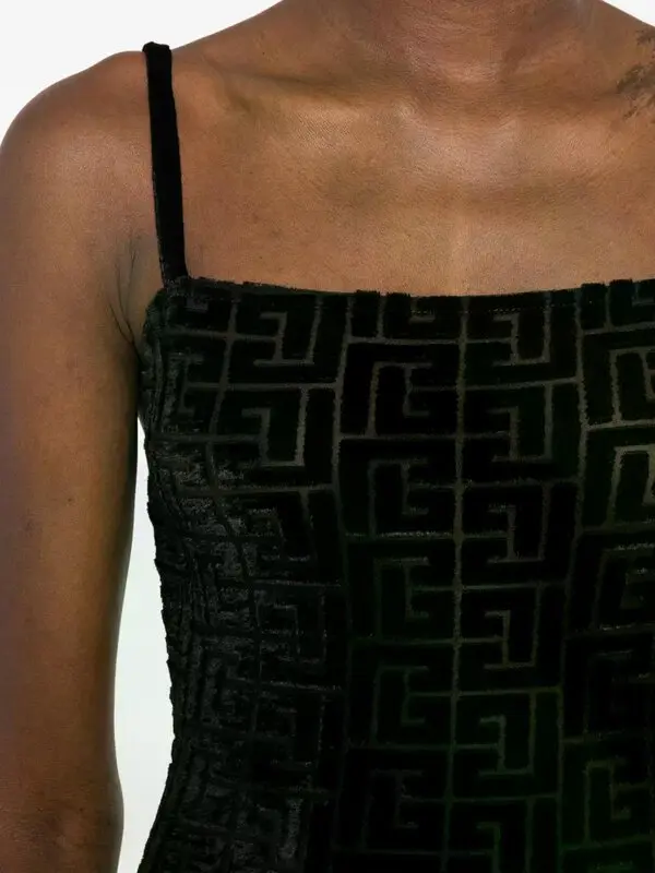 Balmain Monogram-pattern Maxi Dress