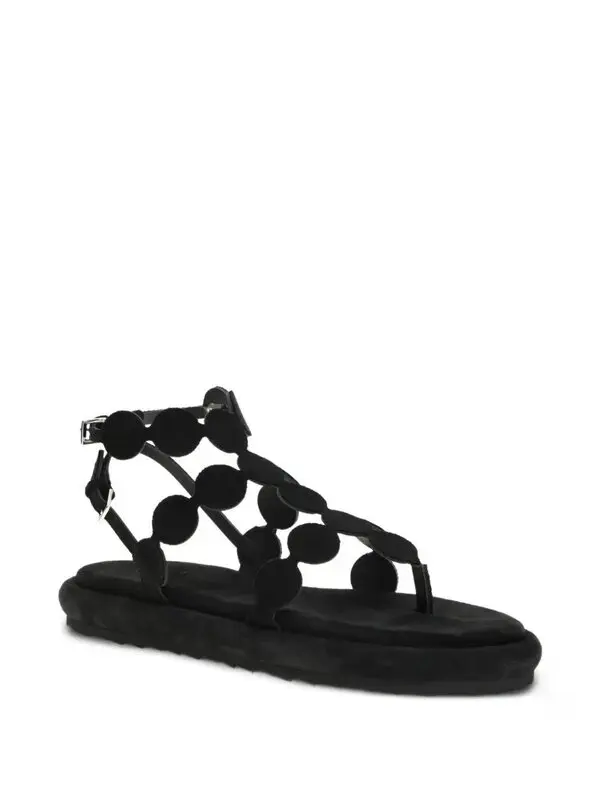 Pierre Hardy Geometric Cage Suede Sandals - Black