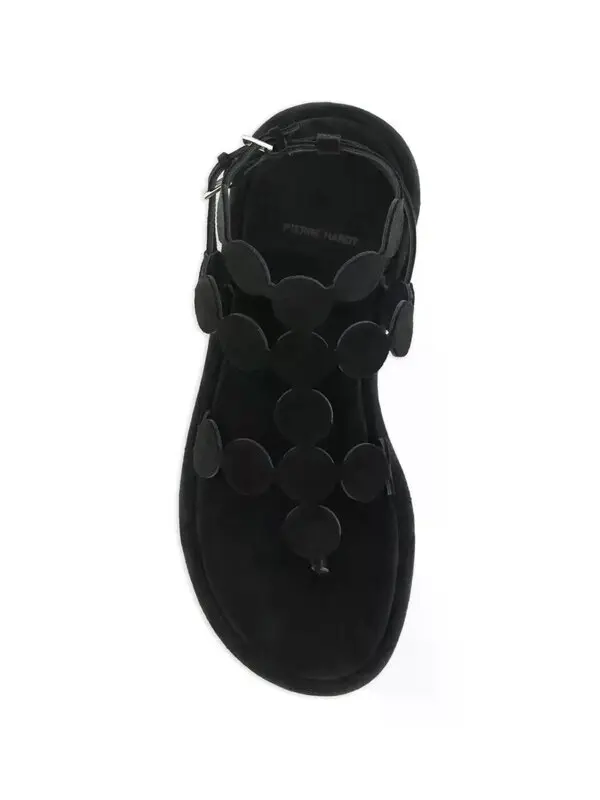Pierre Hardy Geometric Cage Suede Sandals - Black