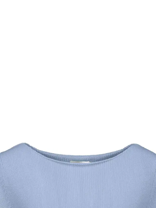 ALLUDE Boatneck Knitted Sweater - Blue