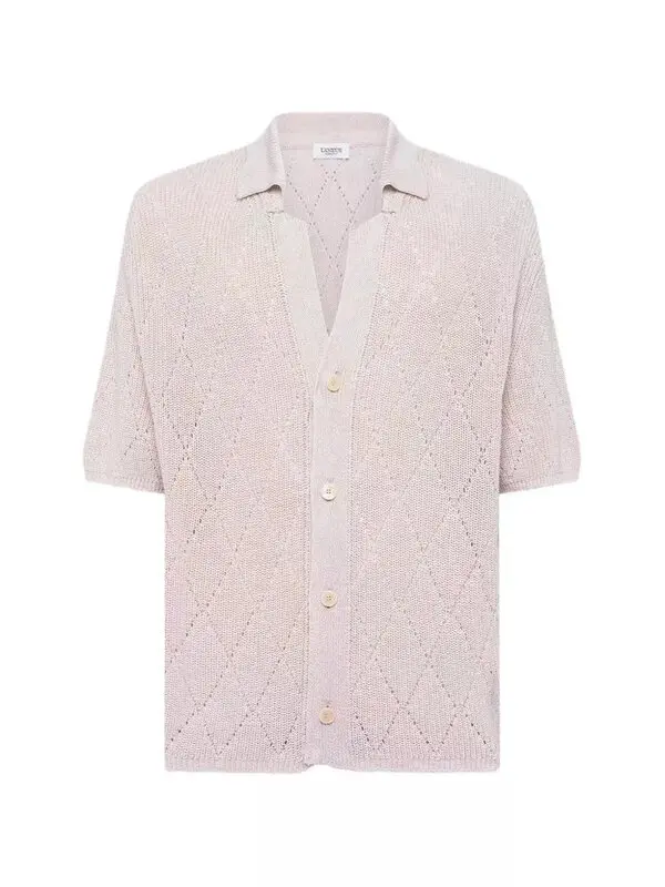 LANEUS Diamond-pattern Knit Cardigan