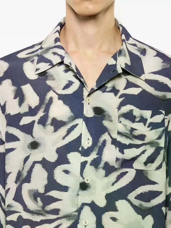 LANEUS Floral-print Shirt