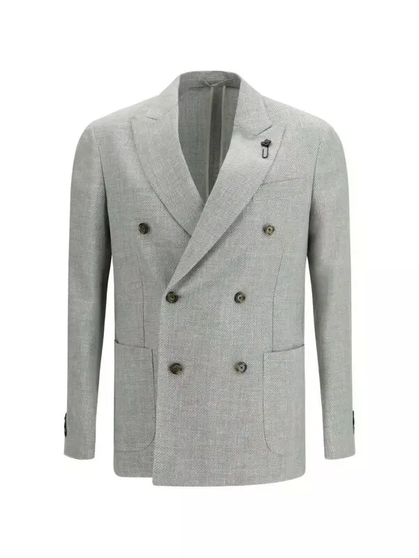 LARDINI Double-breasted Blazer - Grey
