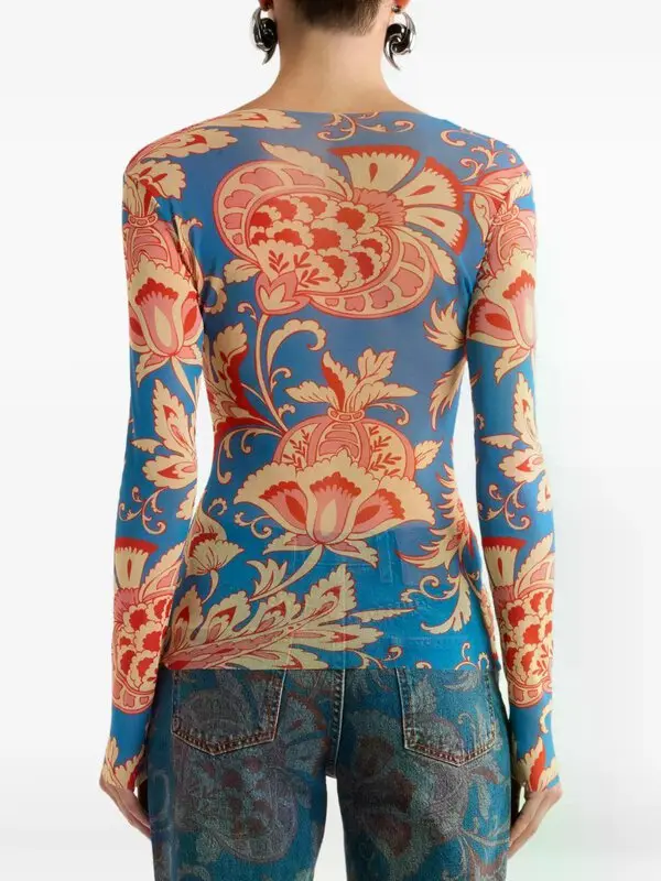 Etro Floral-motif Long-sleeve Top