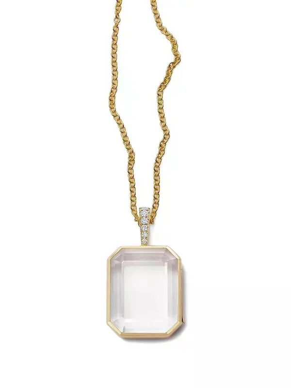 Loquet 18k Yellow Diamond Locket Necklace