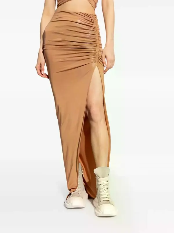 Rick Owens Ruched Detail Maxi Skirt