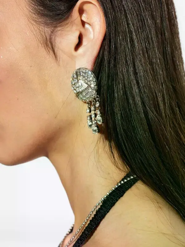 Alessandra Rich Stone Embellished Drop Earrings