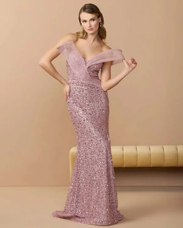 MAC DUGGAL COLLECTION Embellished Strapless Gown With Drape