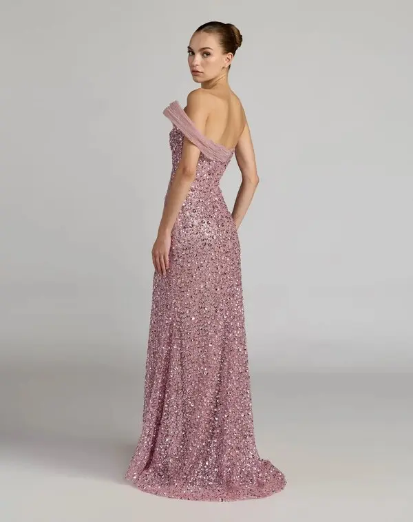 MAC DUGGAL COLLECTION Embellished Strapless Gown With Drape