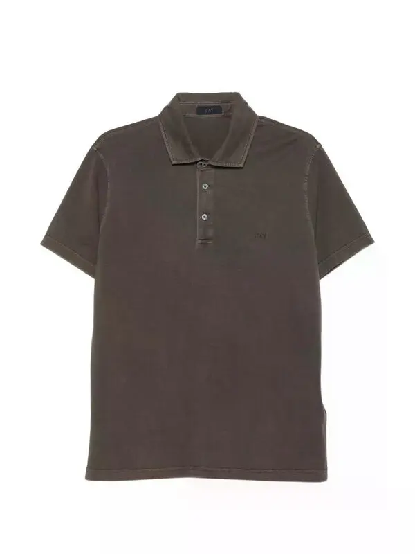 FAY Buttoned Polo Shirt - Brown