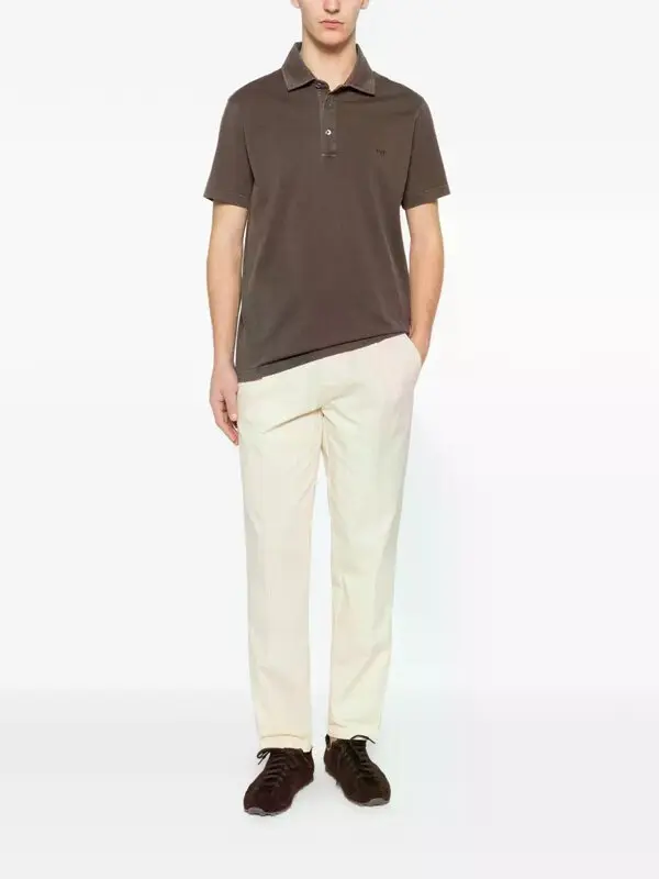 FAY Buttoned Polo Shirt - Brown
