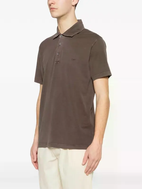 FAY Buttoned Polo Shirt - Brown