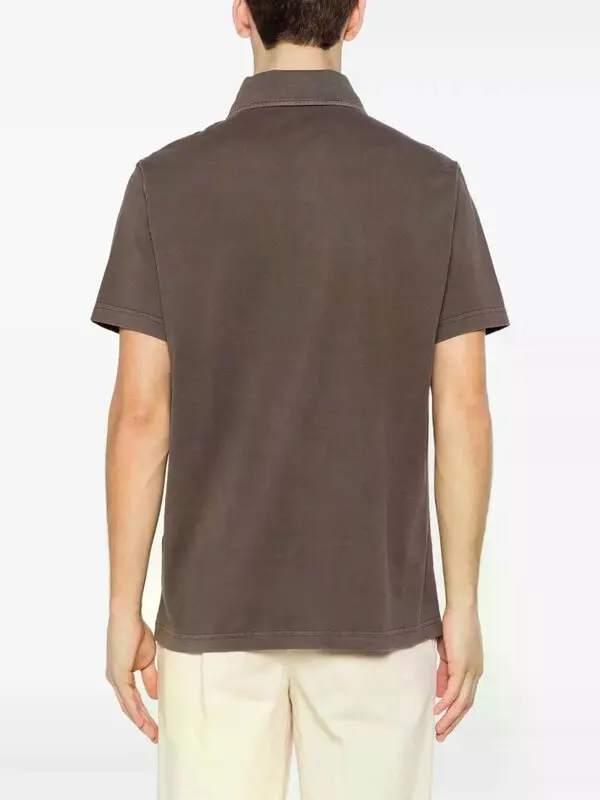 FAY Buttoned Polo Shirt - Brown