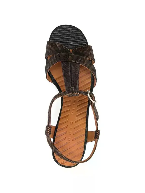 Chie Mihara T-strap Leather Sandals - Brown