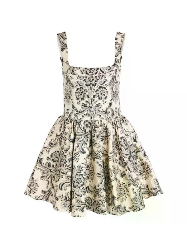 Alice + Olivia Guinevere Floral Mini Dress - Neutrals