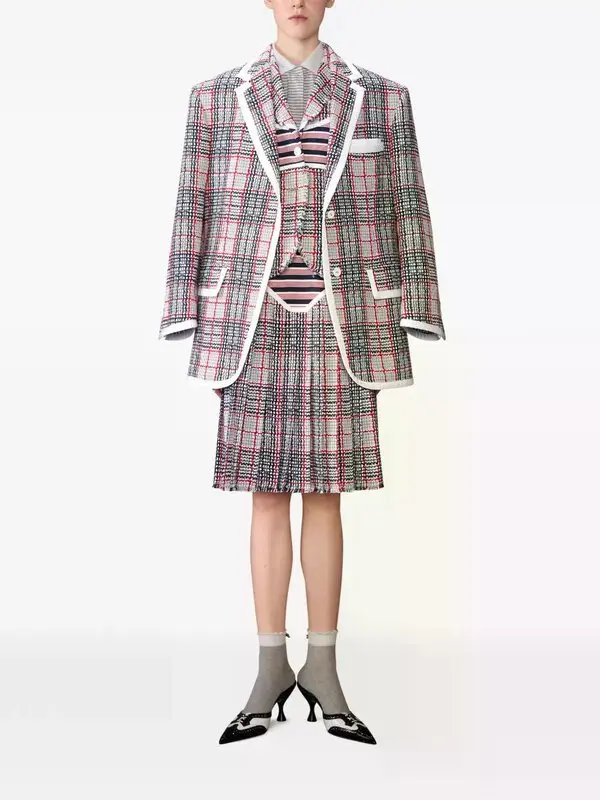 Thom Browne 4-bar Striped Poplin Polo Top