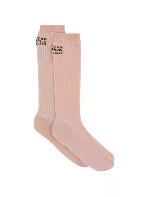 MAISON MARGIELA Logo-detail Socks - Pink