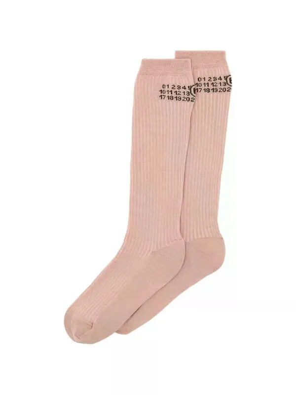 MAISON MARGIELA Logo-detail Socks - Pink