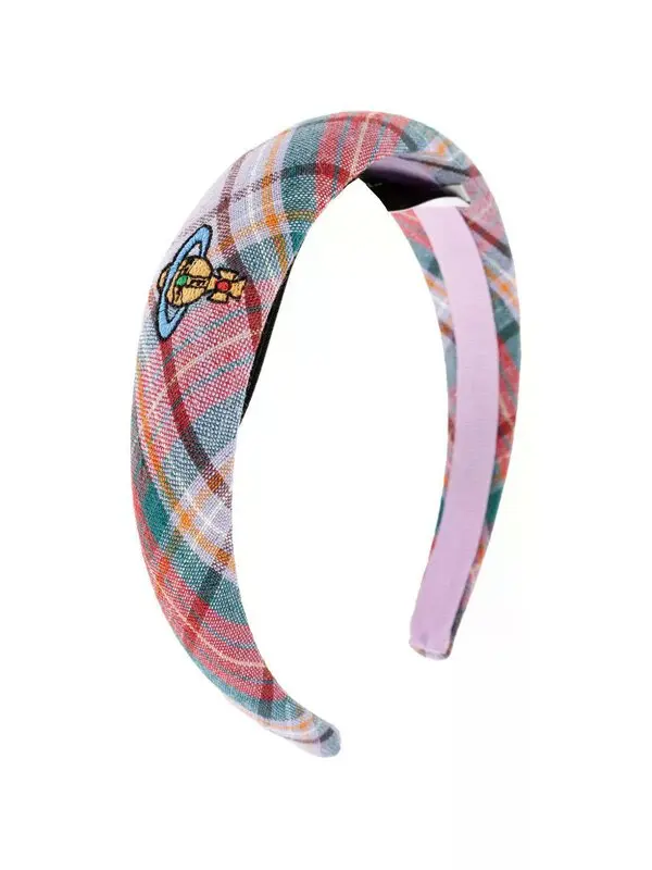 VIVIENNE WESTWOOD Plaid Headband - Purple