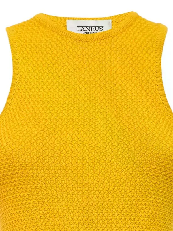 LANEUS Sleeveless Knitted Dress - Yellow