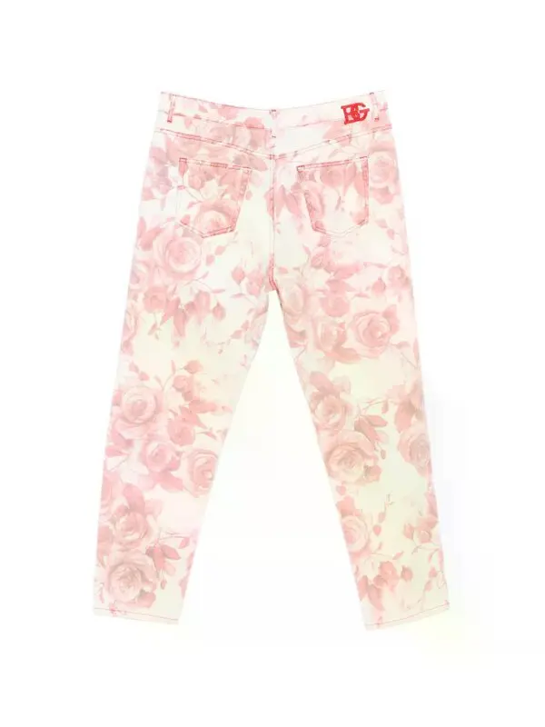 BLUGIRL Floral-print Five-pocket Jeans
