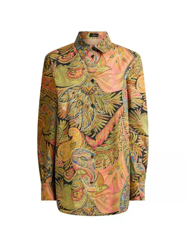 Etro Paisley-motif Poplin Shirt - Neutrals