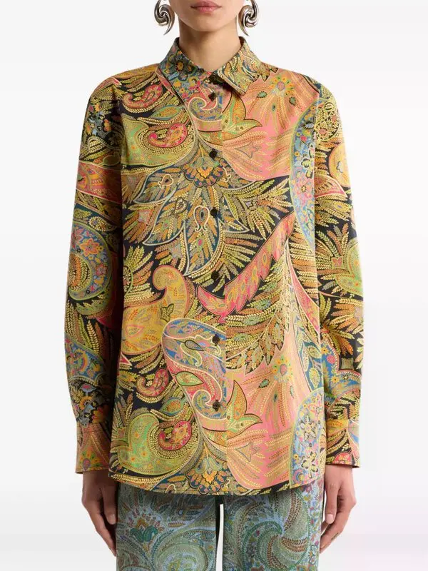 Etro Paisley-motif Poplin Shirt - Neutrals