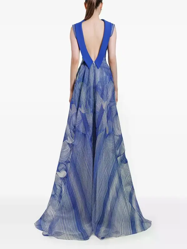 GEMY MAALOUF Embroidered Pattern Maxi Dress