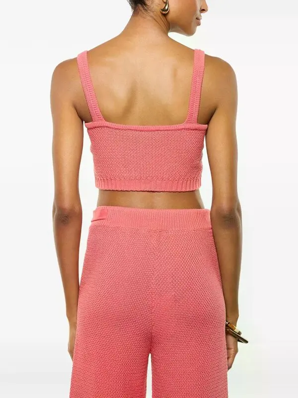 LANEUS Knitted Cropped Top