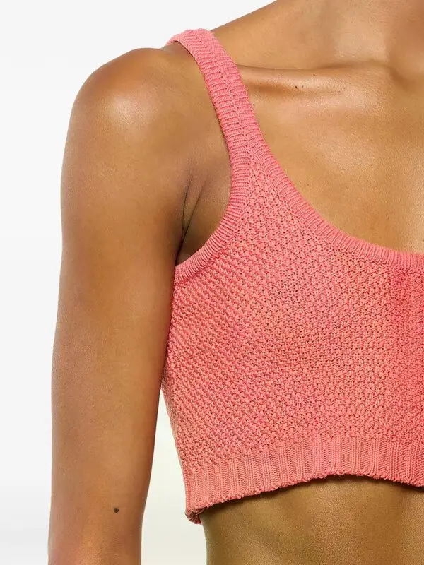 LANEUS Knitted Cropped Top
