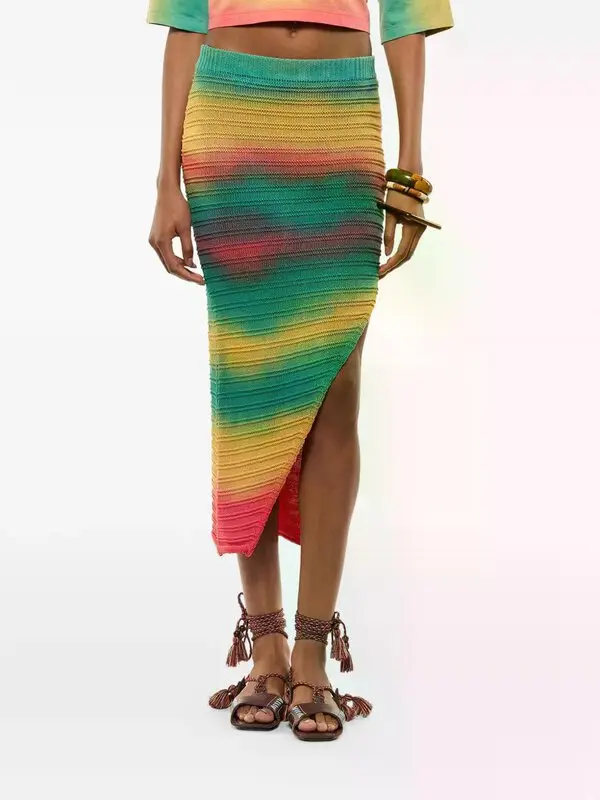 LANEUS Knitted Tie-dye Skirt