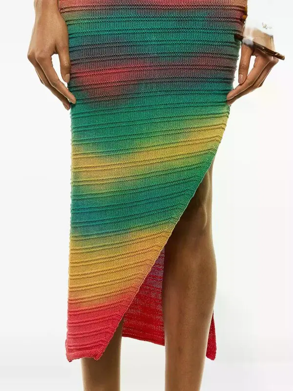 LANEUS Knitted Tie-dye Skirt