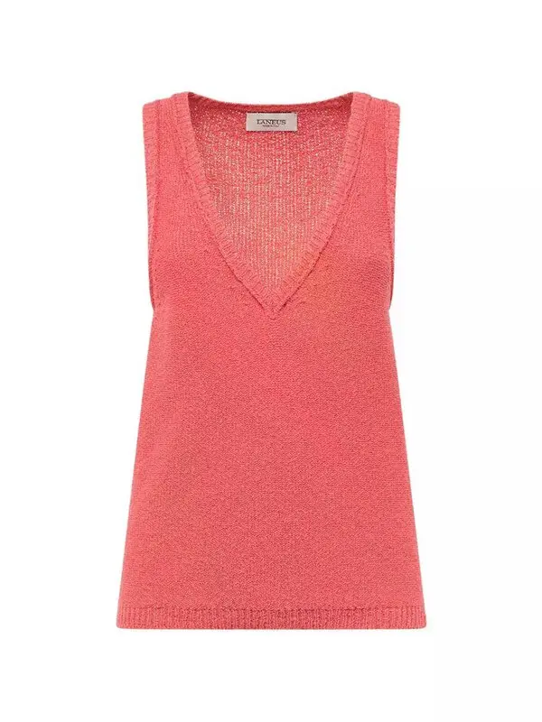 LANEUS V-neck Tank Top - Pink