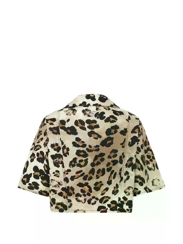 LANEUS Leopard-print Patch-pocket Shirt