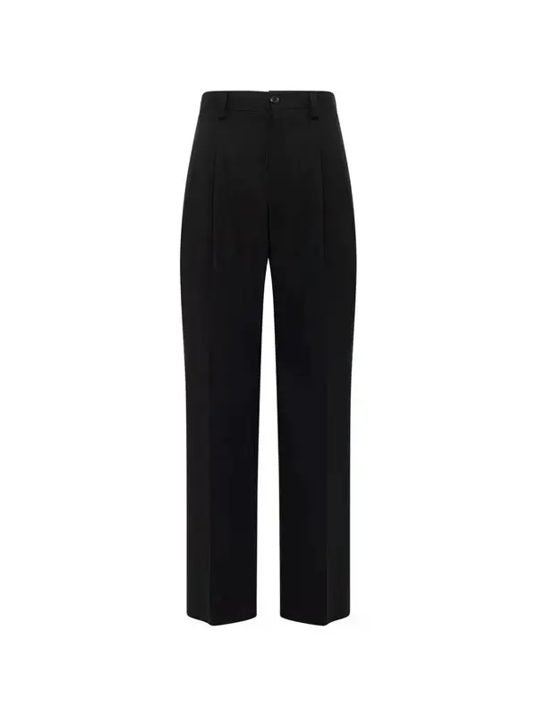 LANEUS Buttoned Trousers - Black