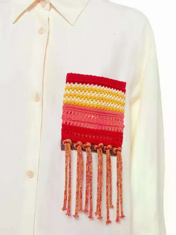 LANEUS Fringed-pocket Shirt