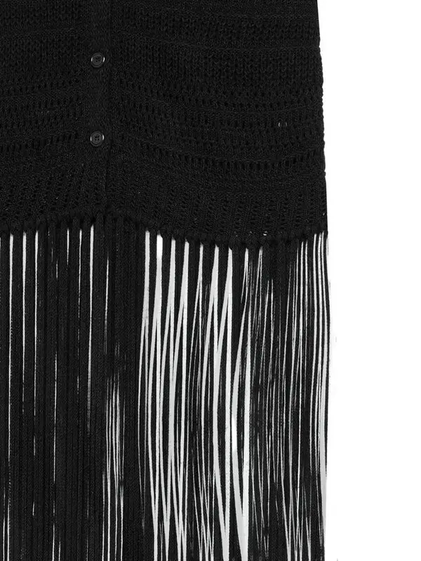 LANEUS Fringed Knit Cardigan