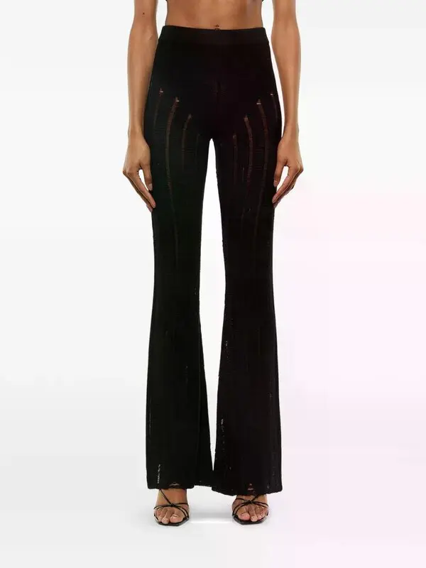 LANEUS Knitted Flared Trousers