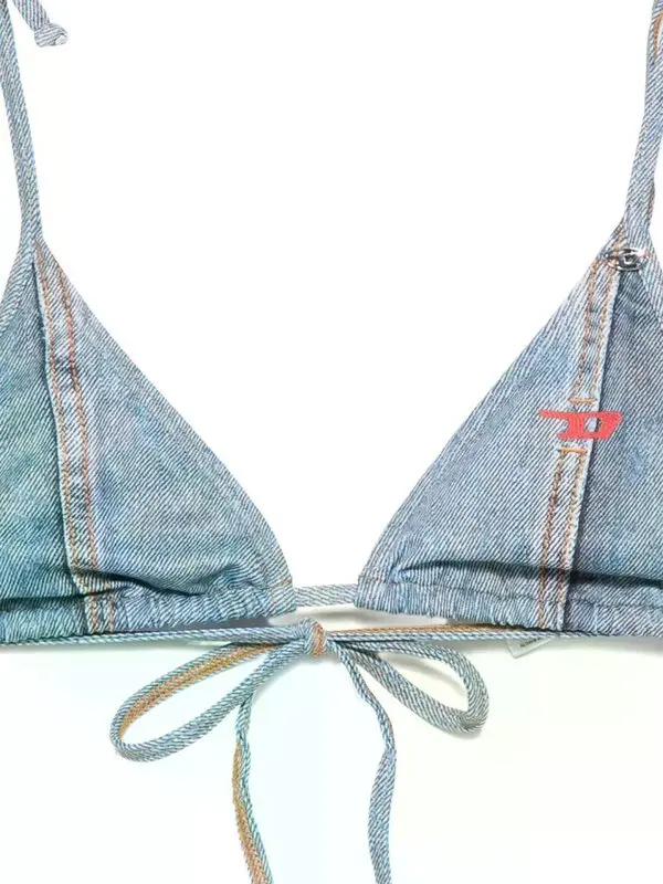 DIESEL Triangle Bikini Top With Tie Detail