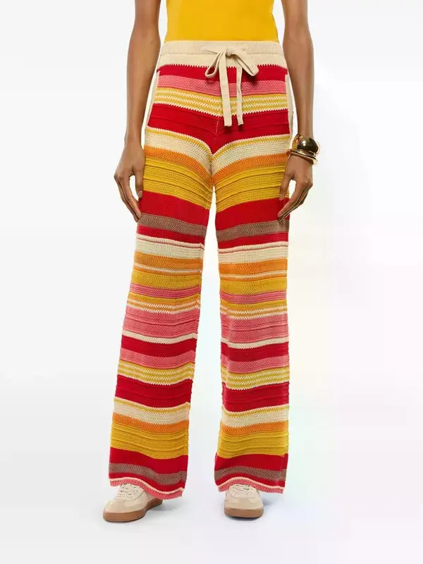 LANEUS Striped Knit Trousers