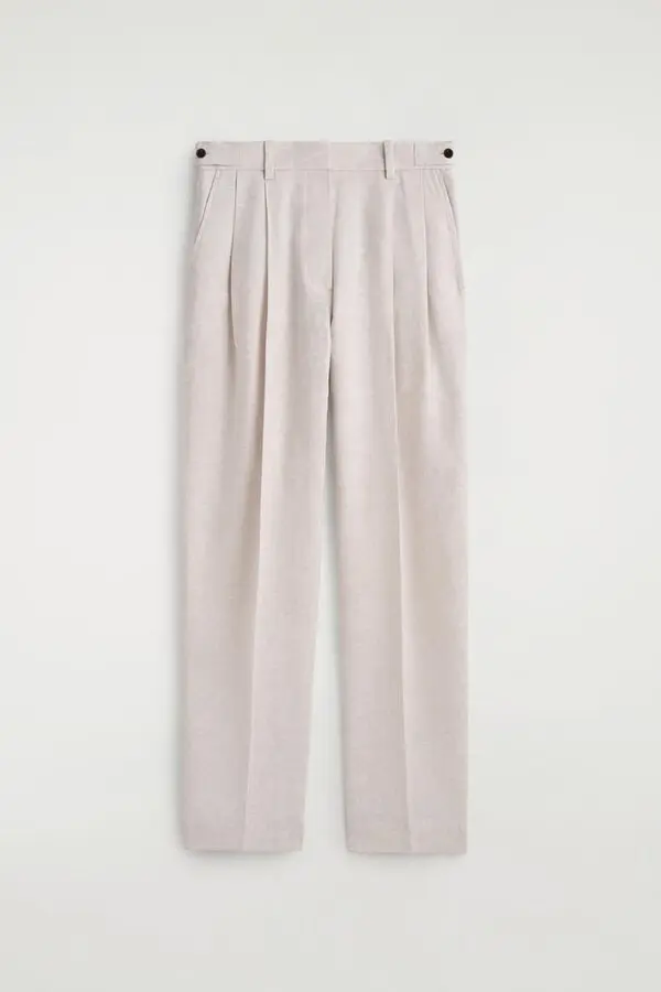 Cos Tailored Linen Tulip Pants - Light Beige