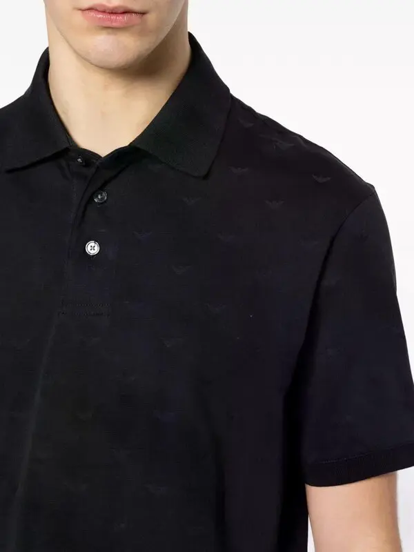 Emporio Armani Monogram-pattern Polo Shirt