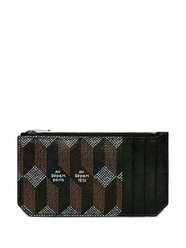 AU DEPART Geometric-pattern Cardholder - Black