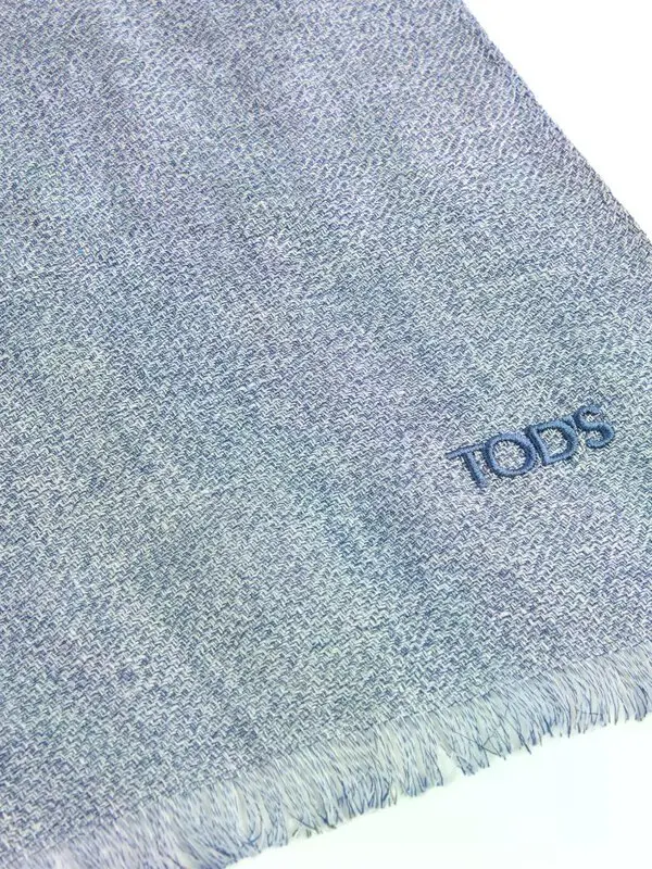 TOD'S Fringed Trim Scarf - Blue