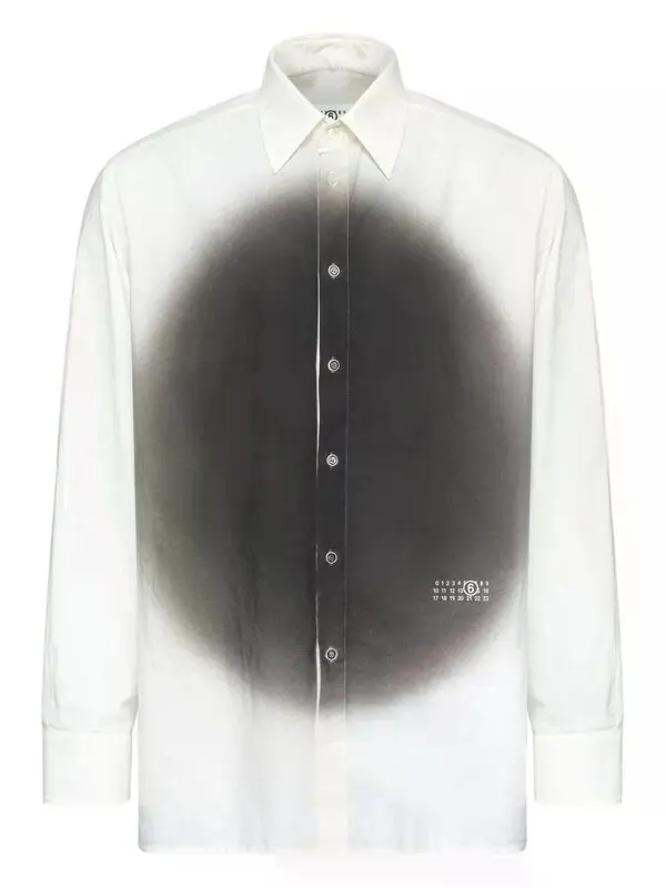 MAISON MARGIELA Blurred-print Long-sleeve Shirt - White