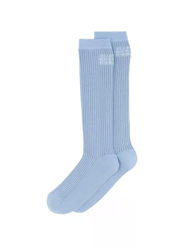 MAISON MARGIELA Ribbed Logo Socks - Blue