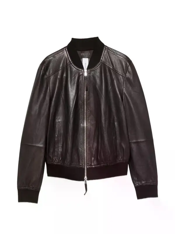 BULLY Panelled Lambskin Jacket - Brown
