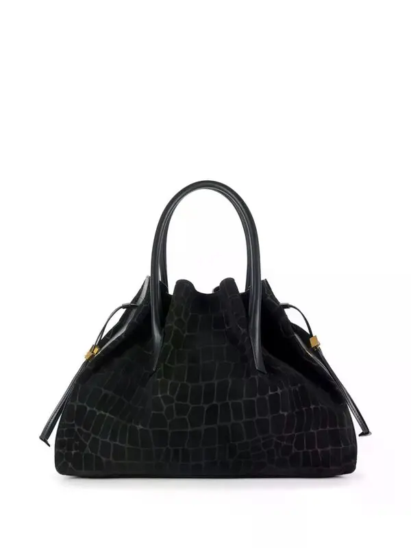 Elisabetta Franchi Crocodile Print Tote - Black