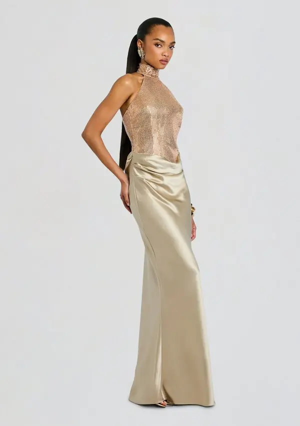 Retrofete Vanya Embellished Gown - Latte